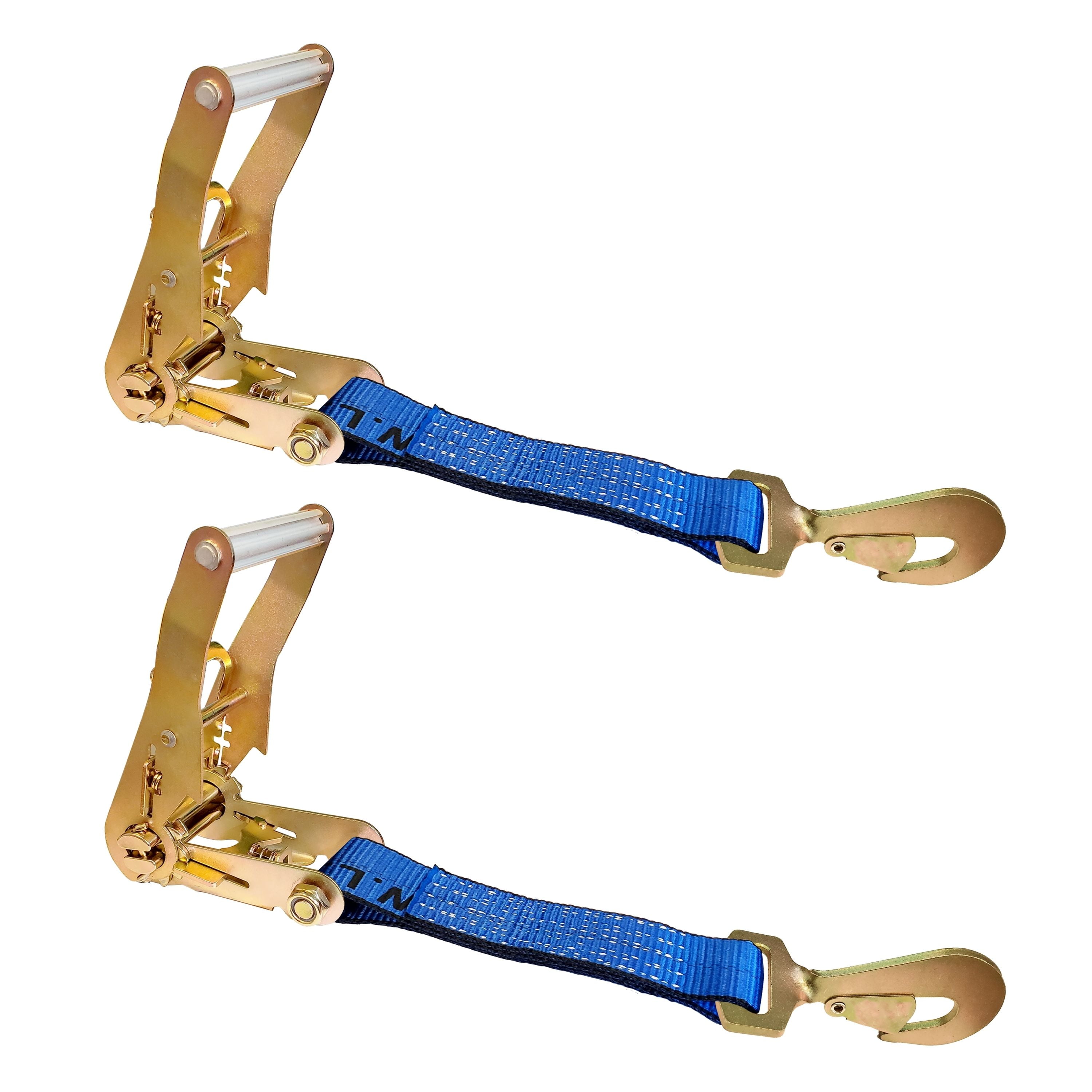 2 Pack USA Heavy Duty 2" Ratchet Replacement Fixed Short End Strap w ...