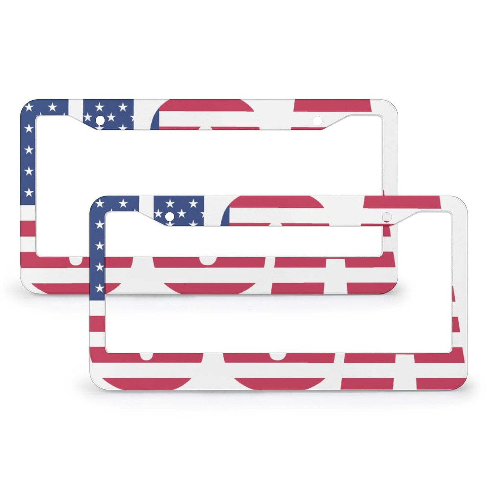 2 Pack USA Letter American USA Flag Patriotic License Plate Frame ...