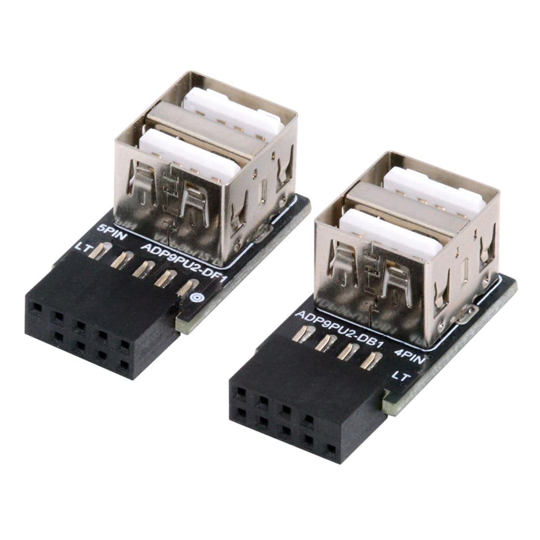 2 Pack USB 2.0 Front Panel Header 9/10Pin 1 Male to 2 USB 2.0 Female 90 ...
