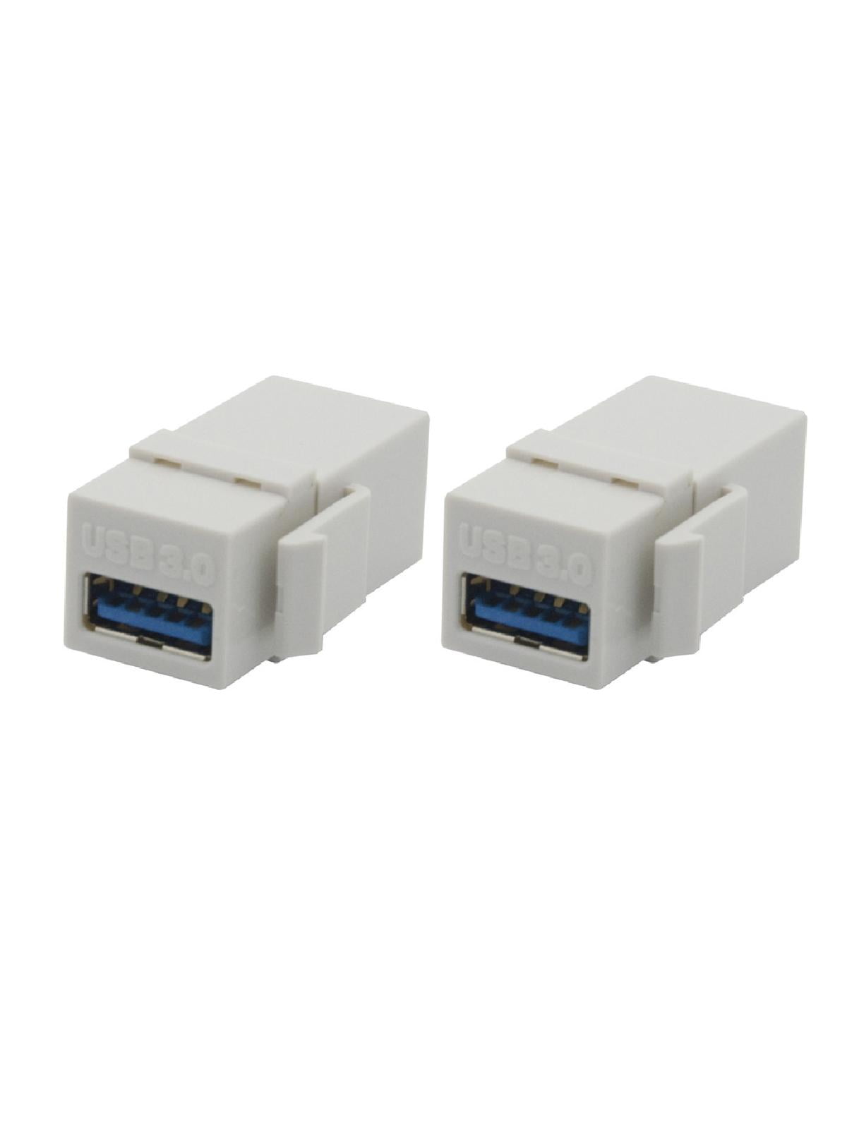2 Pack USB 3.0 Keystone Jack Inserts USB to USB Adapters Female to ...