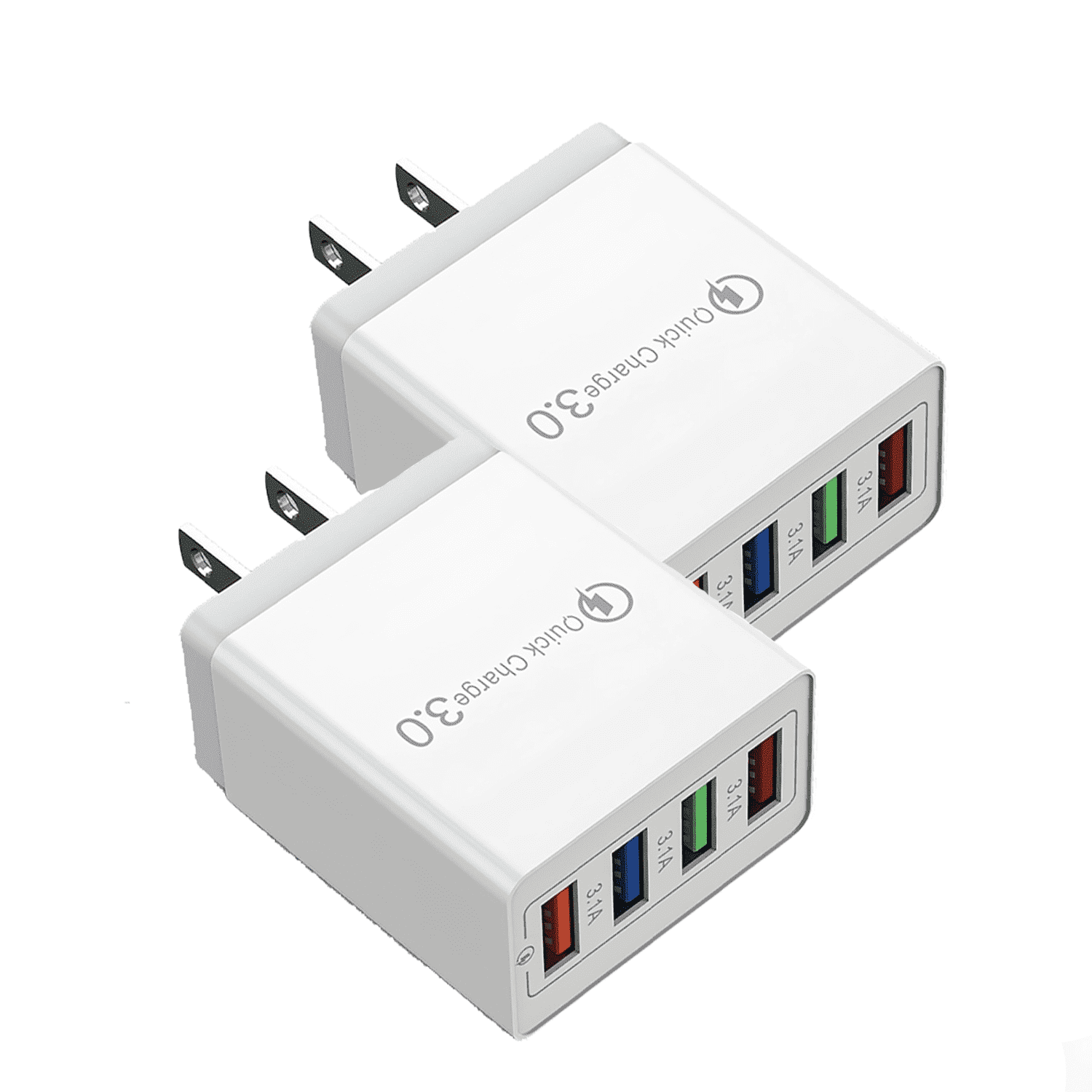 Sanxinyuan 4-Port USB Wall Charger, Type C PD Fast Charging, 3A, White ...