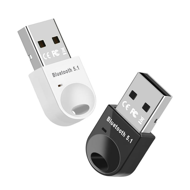 2 Pack USB Bluetooth Adapter, 5.1 Bluetooth Adapter Plug & Play for PC ...
