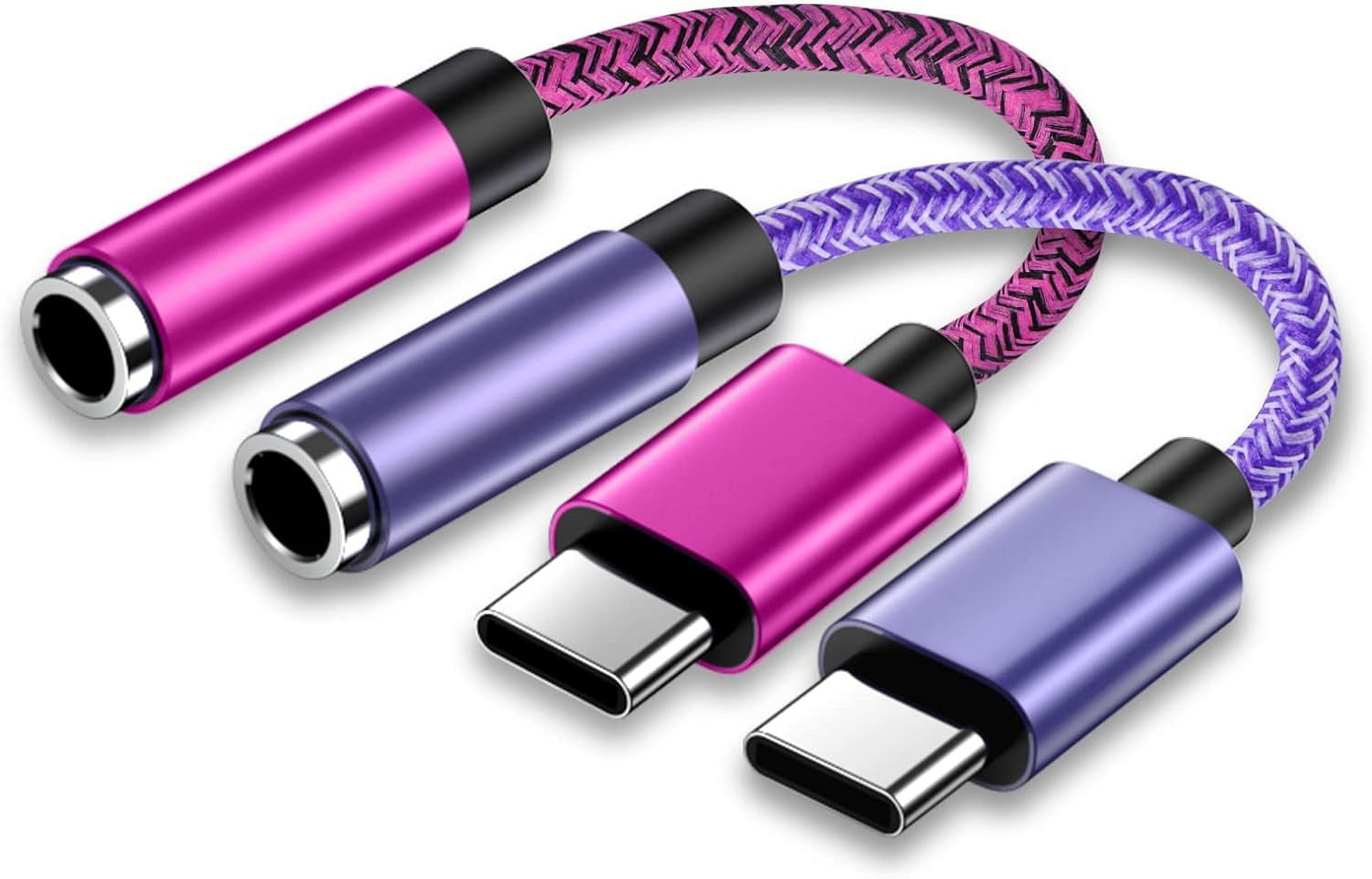 2-Pack USB C to 3.5mm Audio Adapter Female, Type C to Headphone Android ...