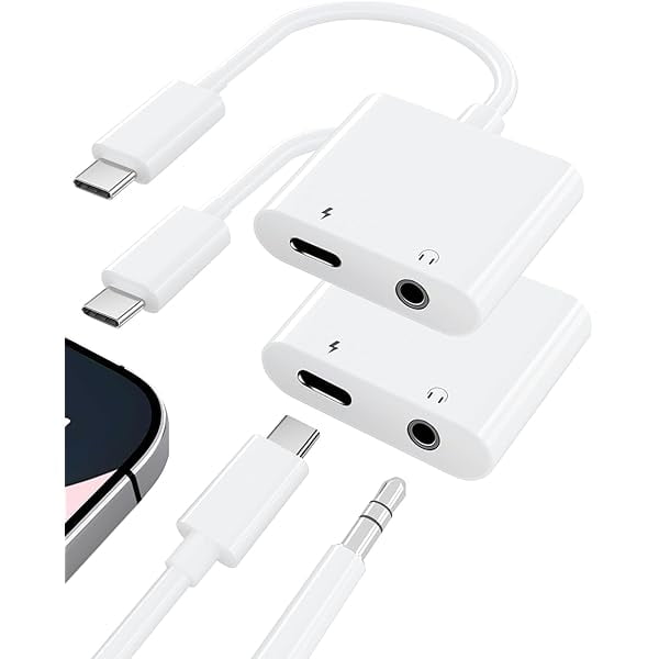 2-Pack USB C to 3.5mm Audio Headphone Jack and Charger Adapter, Type C ...