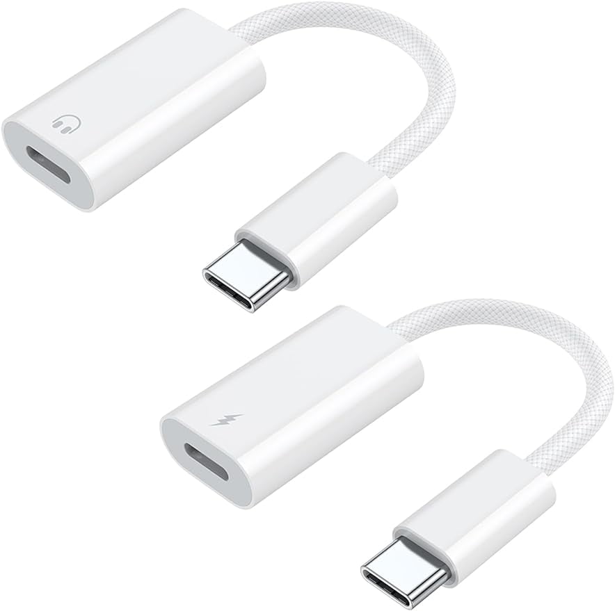 2 Pack USB C Male to Lightning Female Adapter for iPhone 15/Plus/Pro ...