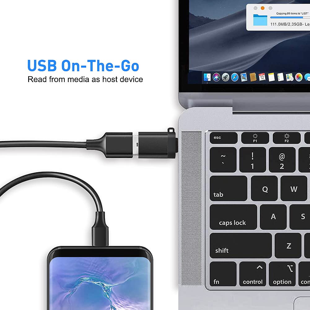 2 Pack USB C to USB Adapter with Lanyard, USB C Male to USB 3.0 Female ...