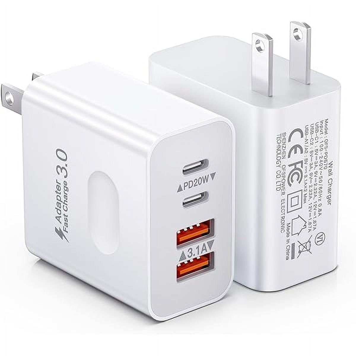 [2-Pack] USB C Wall Charger, 40W 4-Port Fast Charging Block USB C ...