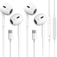 2 Pack USB-C Wired Earbuds for iPad Pro iPhone 15 Series, Hi-Fi Stereo ...