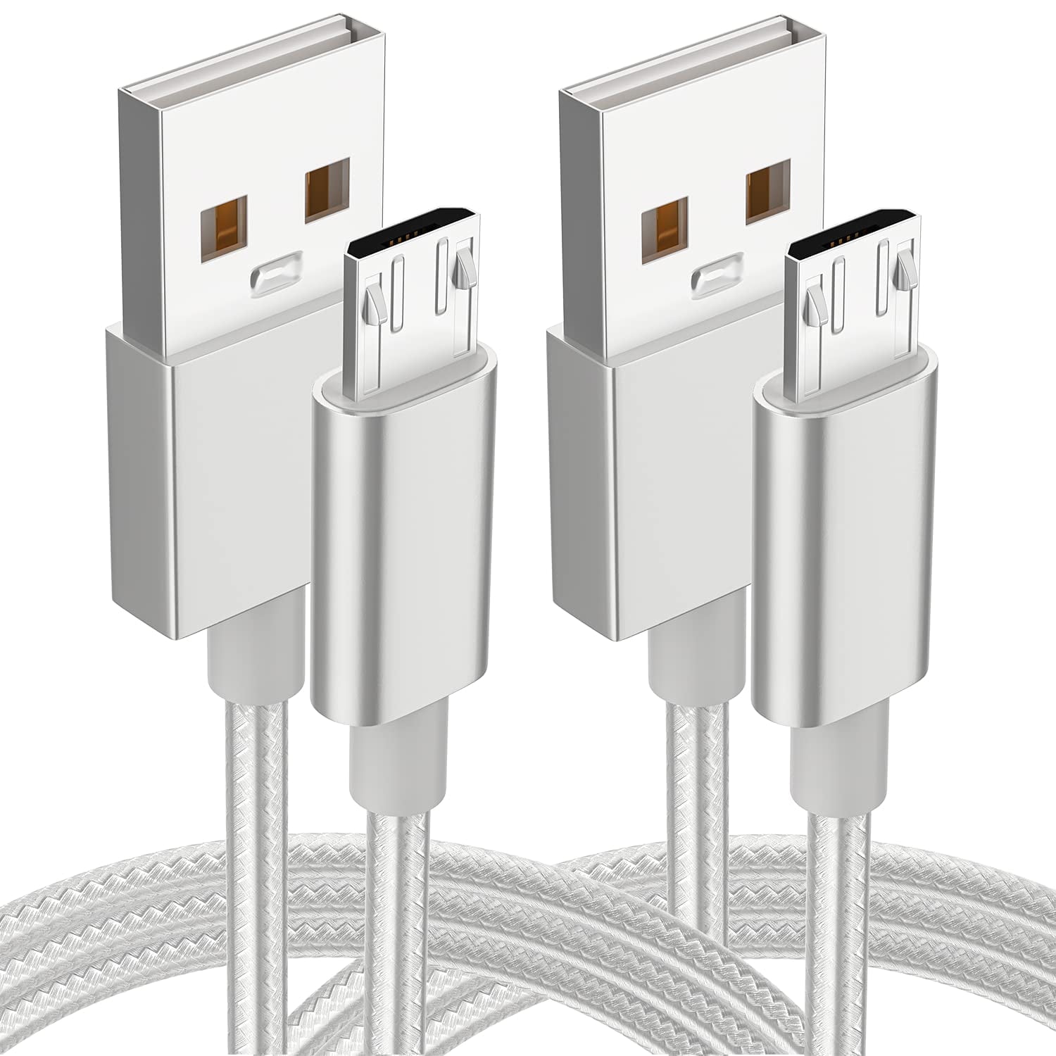 2 Pack USB Cable Android Charger, 10FT/3M Nylon Braided Tangle-Free ...
