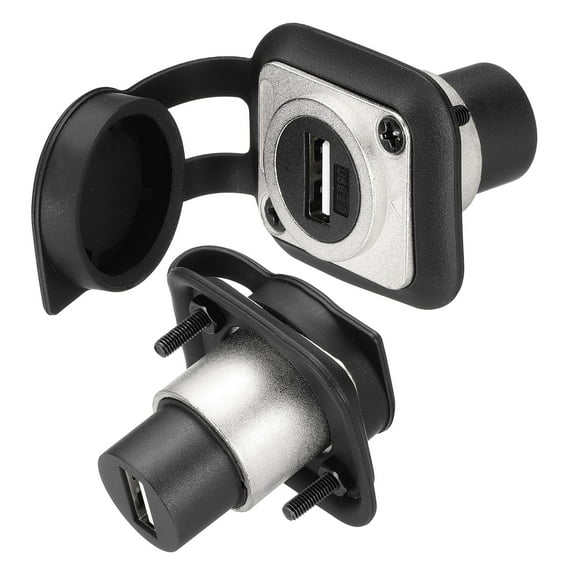 2 Pack USB2.0 Panel Mount Adapter, Female to Female Panel Mount ...