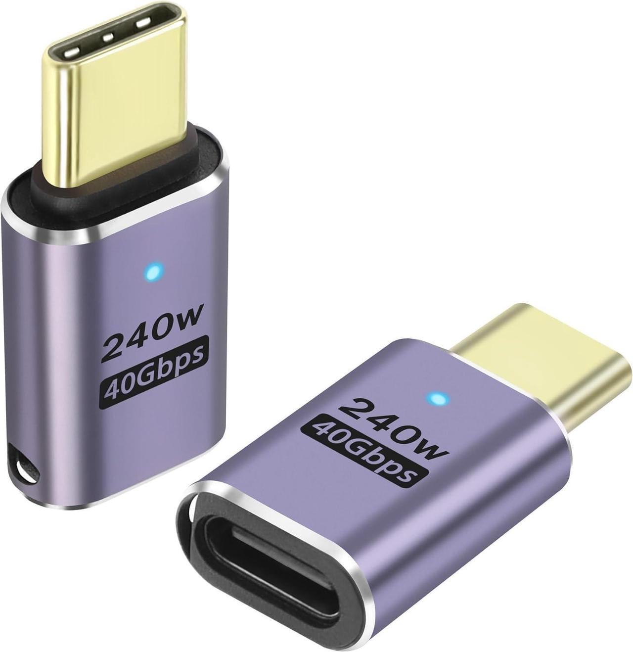 2 Pack USB4 C Adapter, 240W USB C Male to Female Extender Connector ...