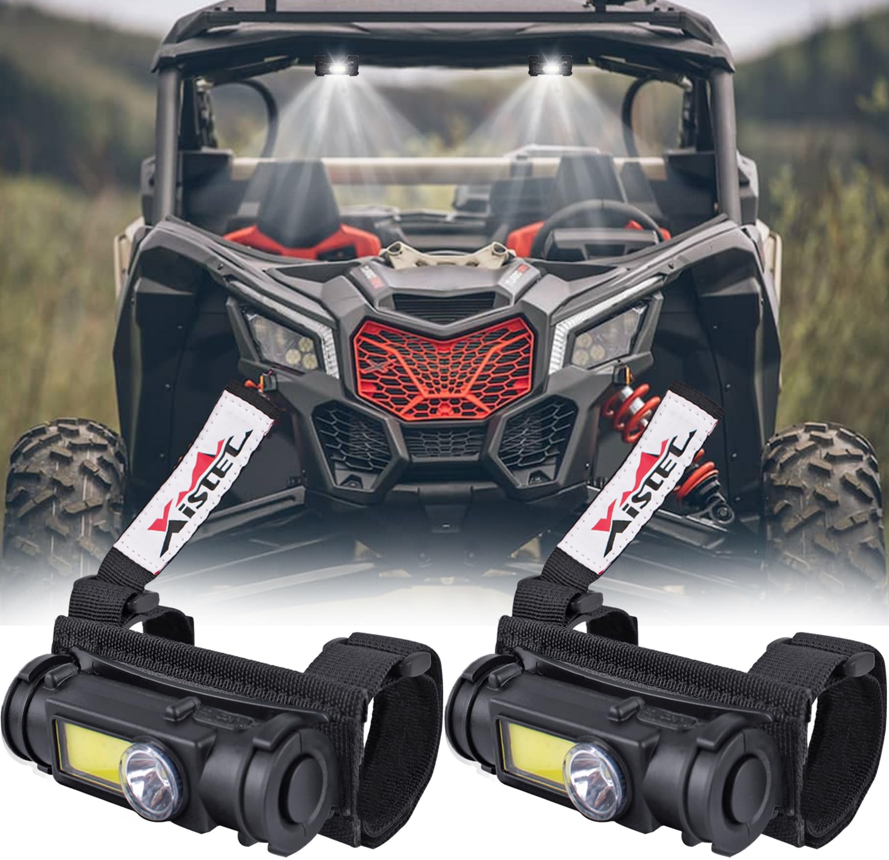 2 Pack UTV Dome STF9 Lights, Xislet Rechargeable UTV Interior LED Light ...