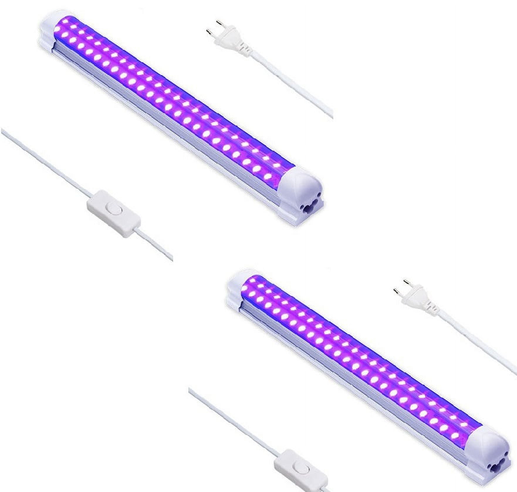 2 Pack UV LED Black Light Fixture, USB Blacklight Tube for Neon Glow ...
