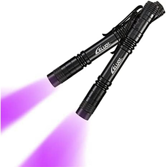 2 Pack UV Penlight Flashlight with Clip，Mini 395nm Mini Pen Light ...