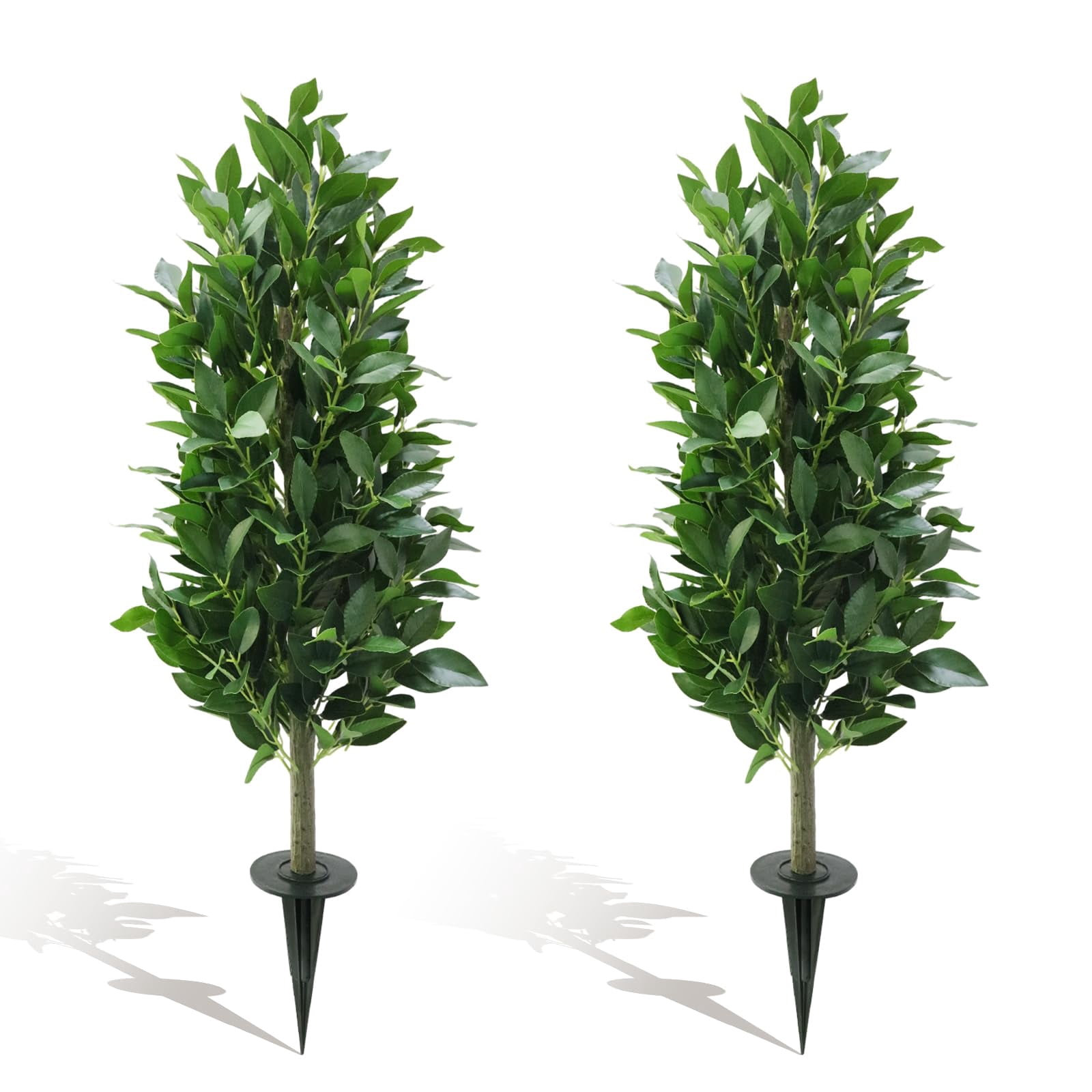 2 Pack UV Resistant Artificial Bay Laurel Trees - 3Ft Faux Laurus ...