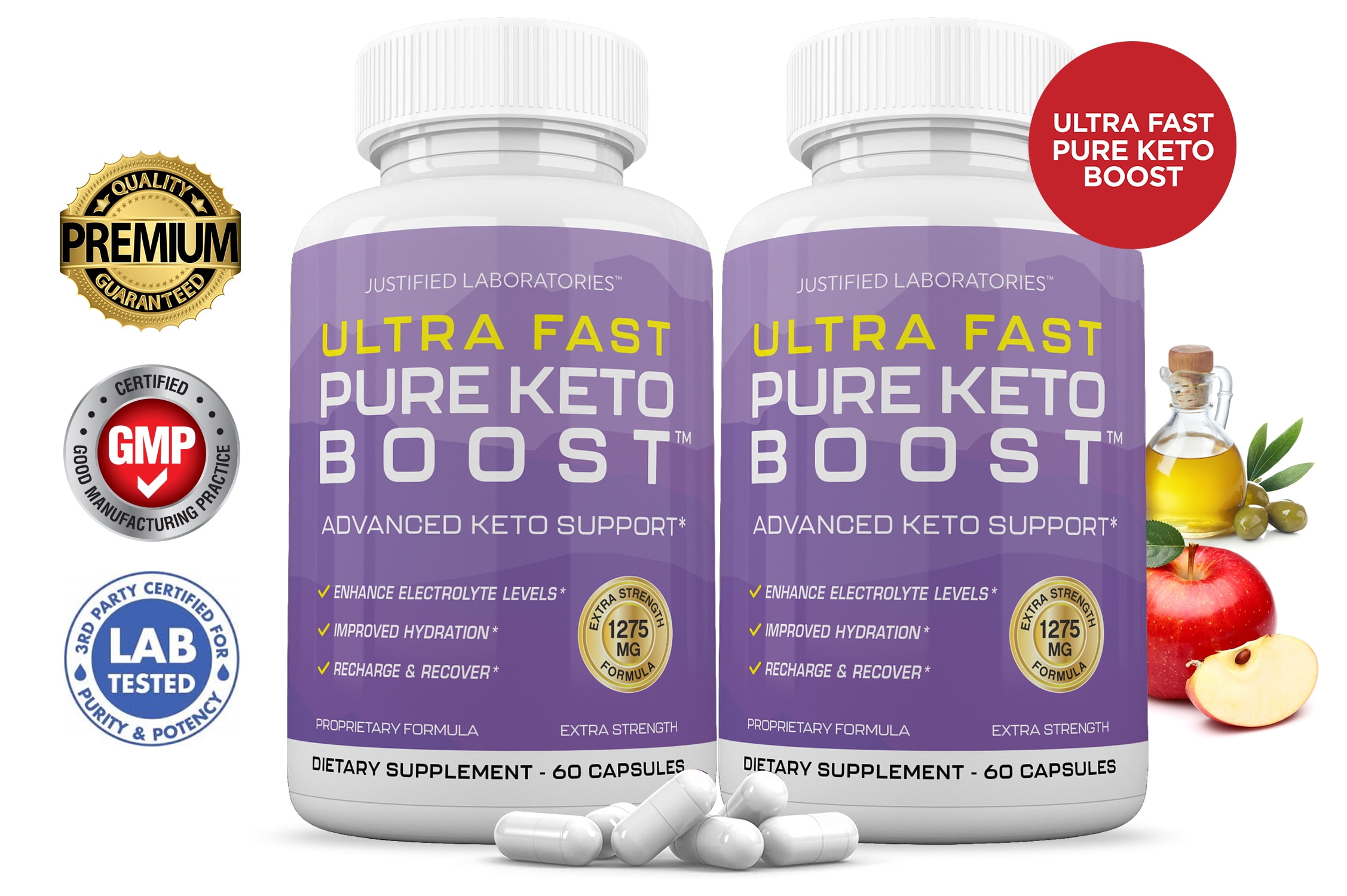 (2 Pack) Ultra Fast Pure Keto ACV Pills 1275mg Alternative to Gummies ...