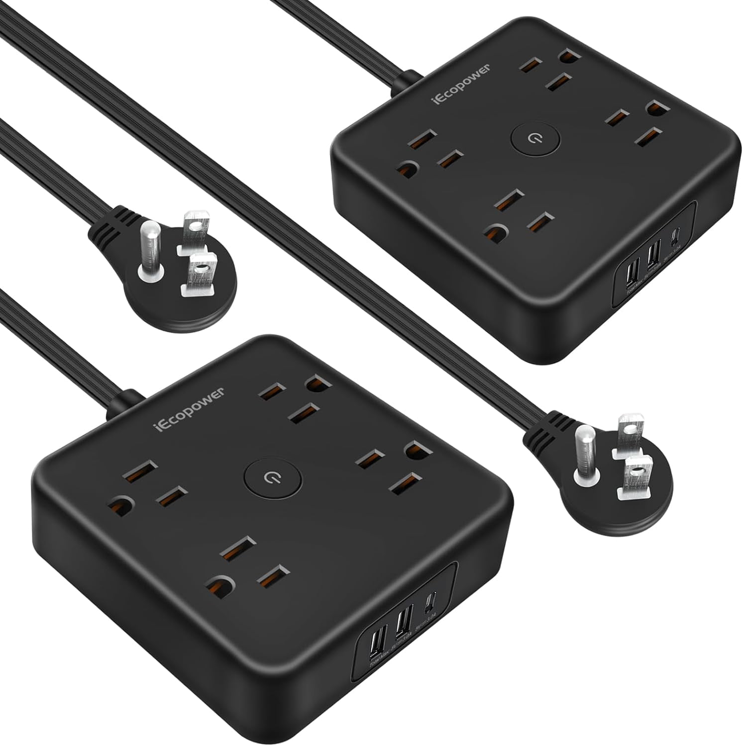 2 Pack Ultra Flat Plug Power Strip,Power Strips with Surge Protection-4 ...