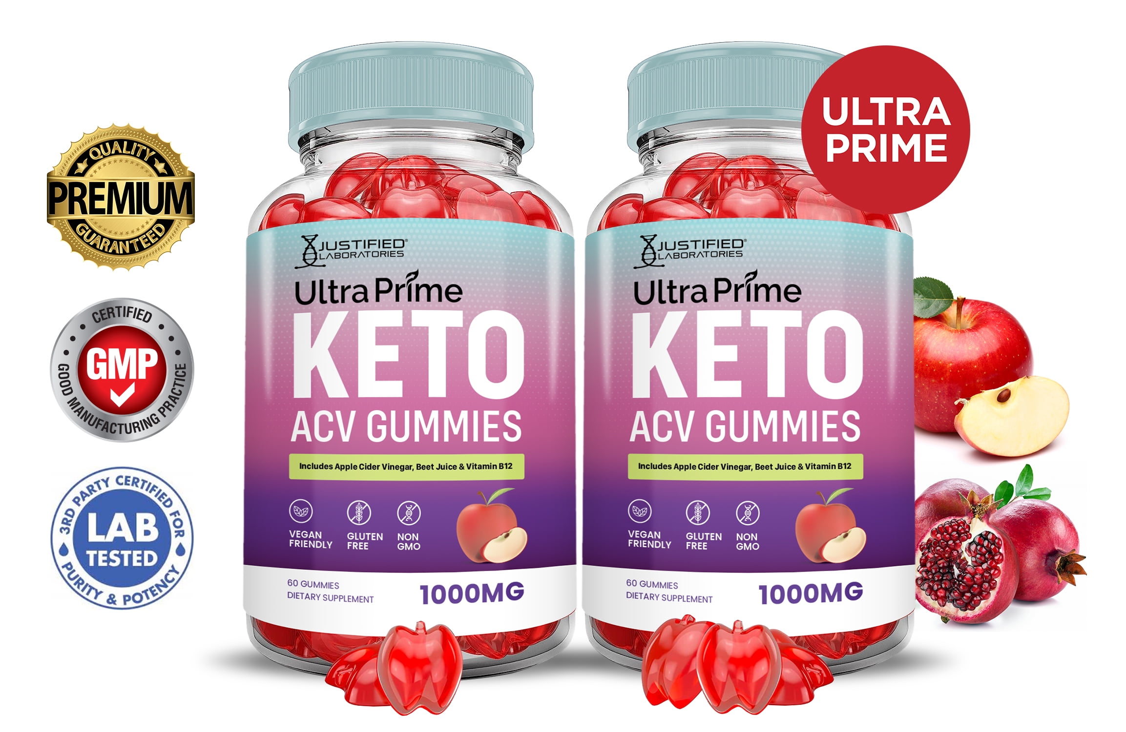 (2 Pack) Ultra Prime Keto ACV Gummies 1000MG Dietary Supplement 120 ...