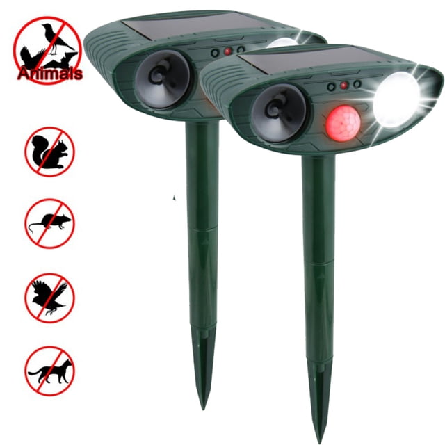 2 Pack Ultrasonic Animal Repellent Outdoor Solar Animal Repeller ...