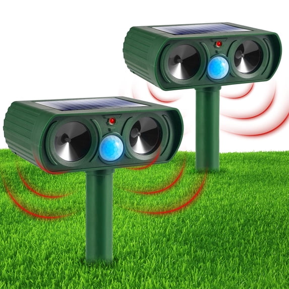 KingFurt Ultrasonic Animal Repellent, Solar Powered, Waterproof, Motion ...