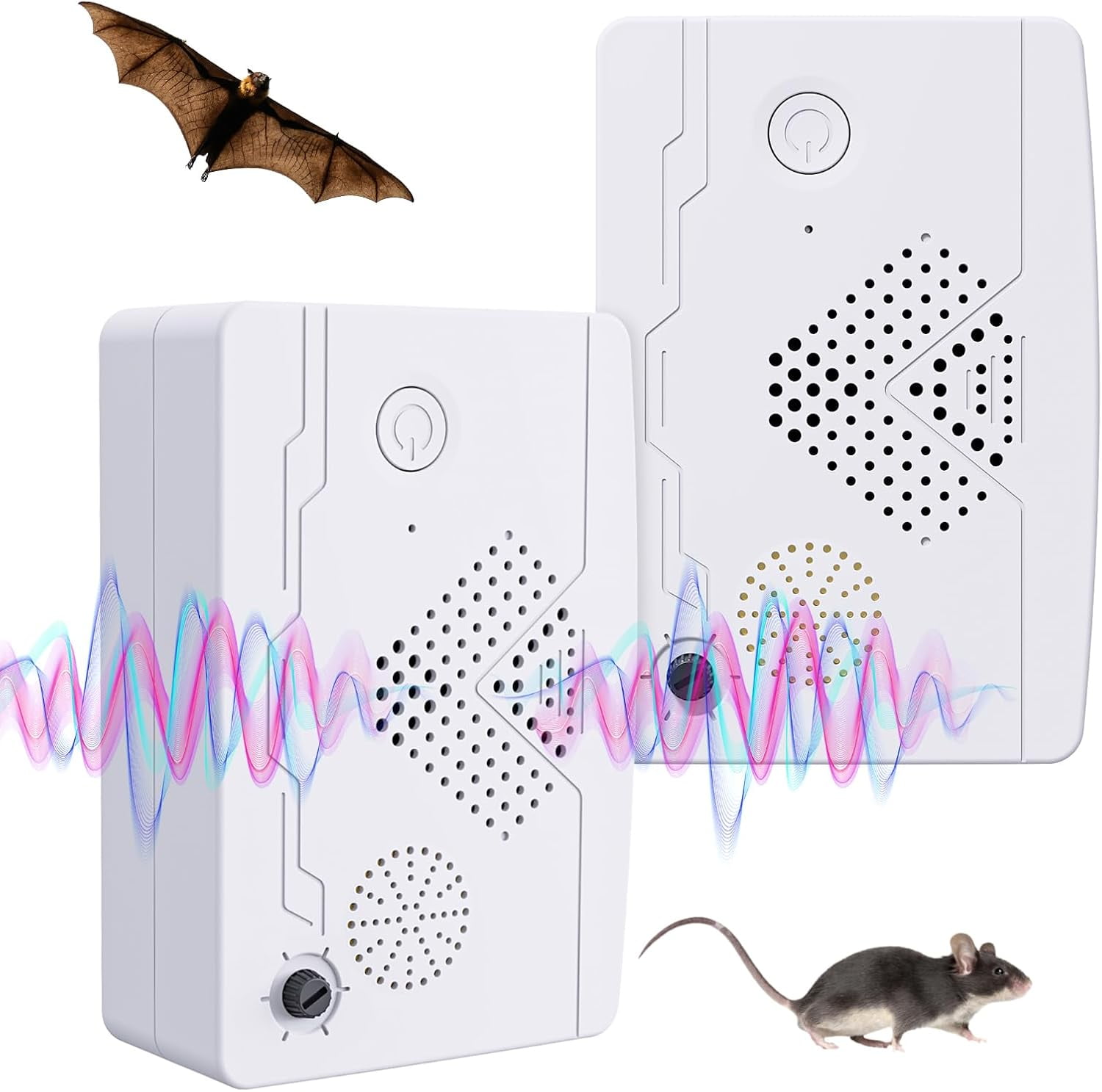 2 Pack Ultrasonic Mice Bat lent Devices, Roach Killer Rodent Ultrasonic ...