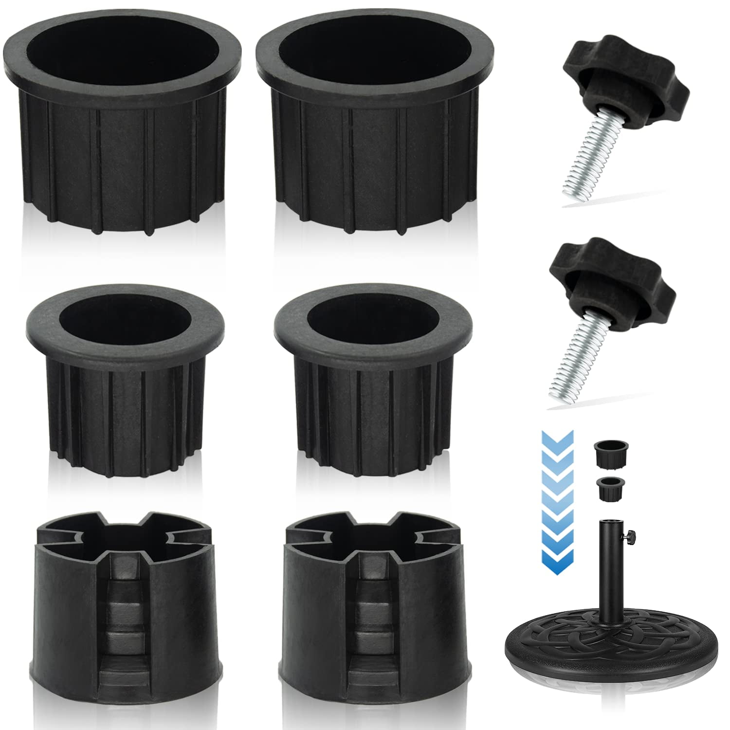 2 Pack Umbrella Base Stand Hole Ring Plug Stabilizer Sleeve ...