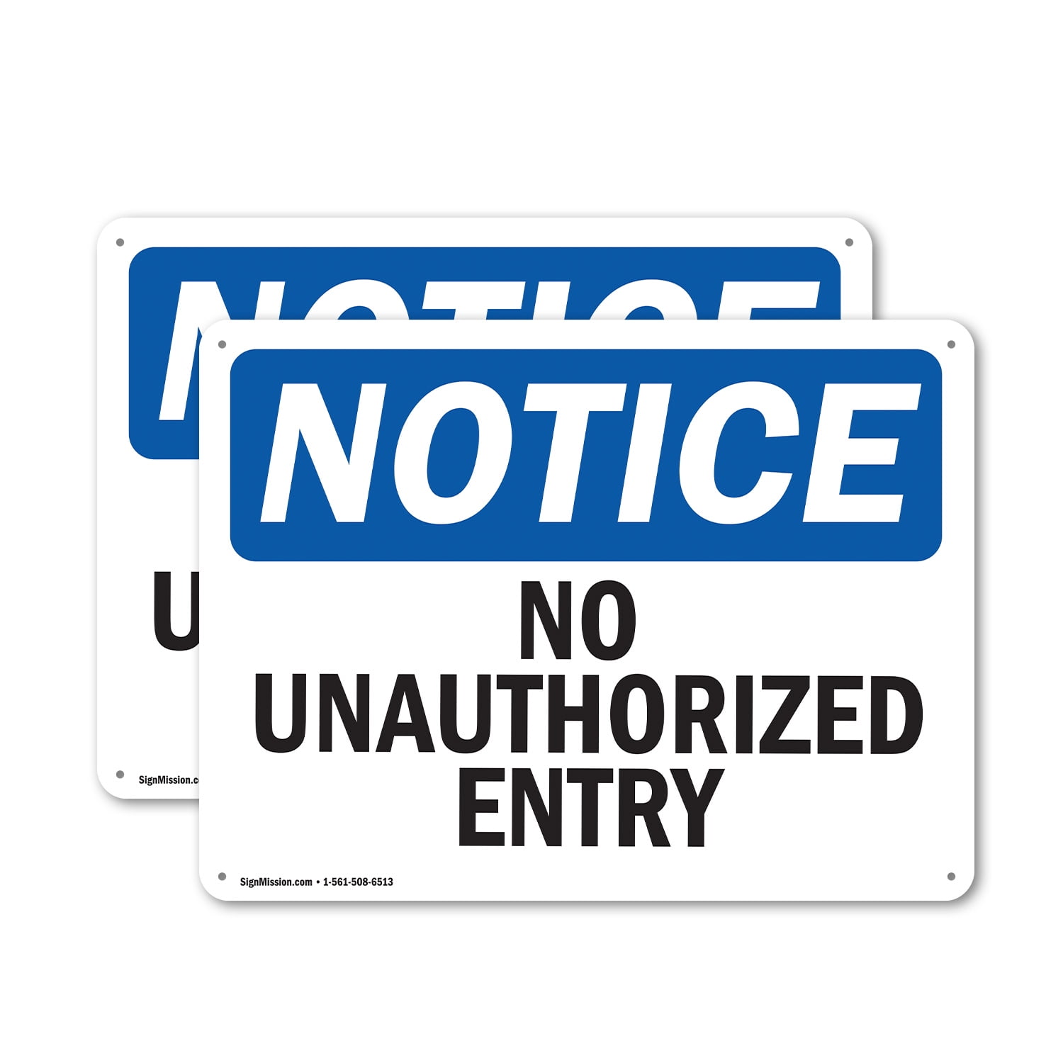 (2 Pack) No Unauthorized Entry OSHA Notice Sign 10 Inch X 7 Inch Indoor ...