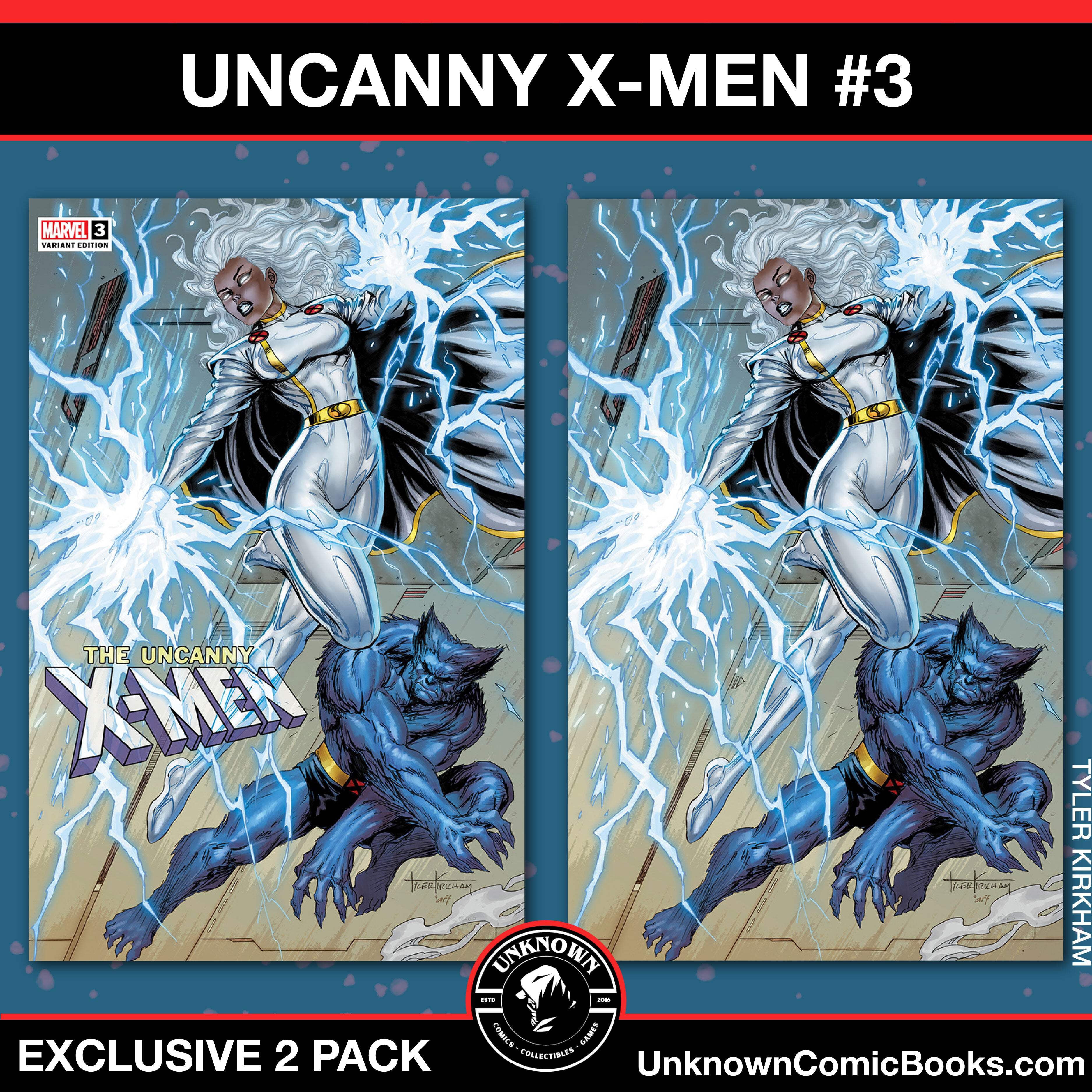 [2 Pack] Uncanny X-Men #3 Unknown Comics Exclusive Tyler Kirkham ...
