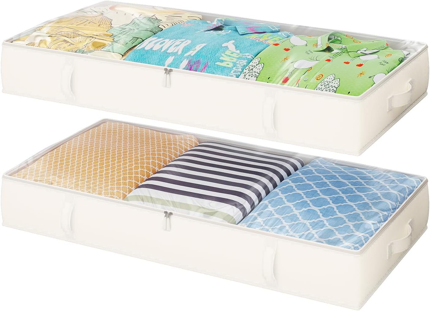 2-Pack Under Bed Storage, 6 Inches Tall Closet Organizers and Storage ...