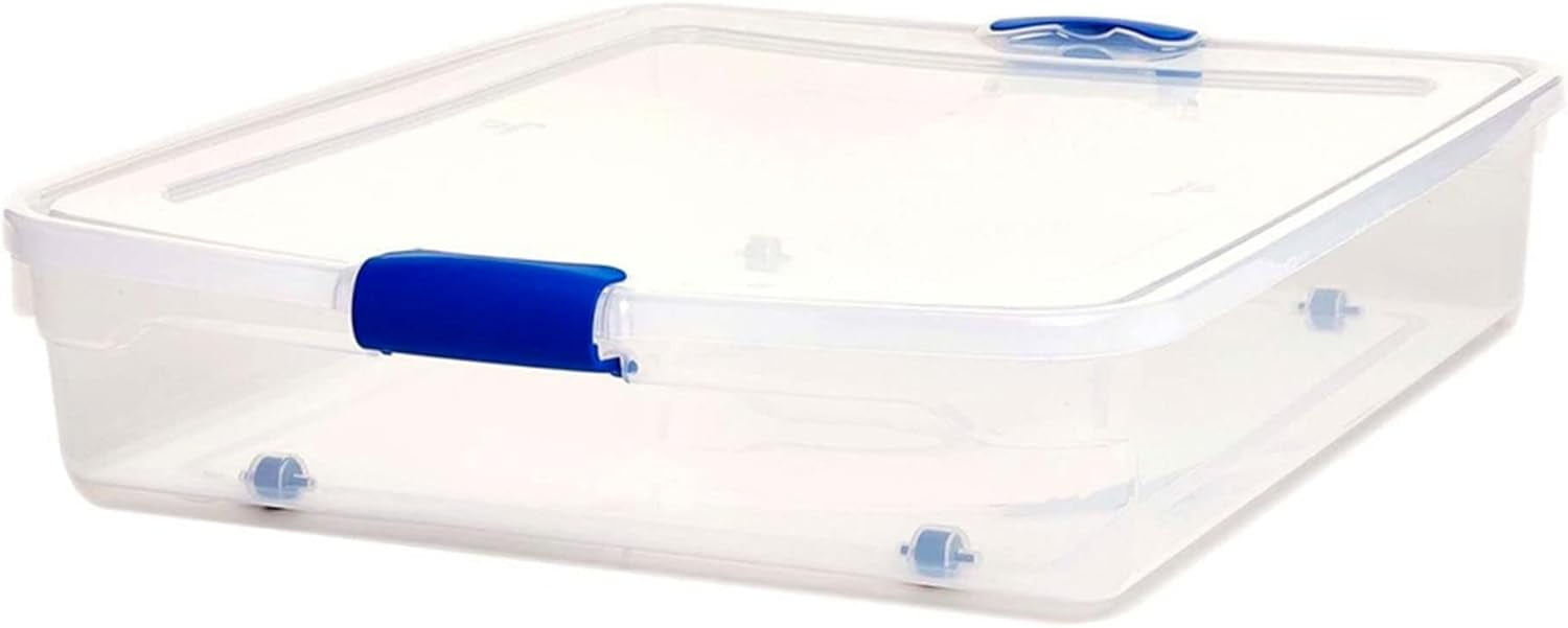 2-Pack Under Bed Storage, Clear Plastic Containers with Lids, 56 Quart ...