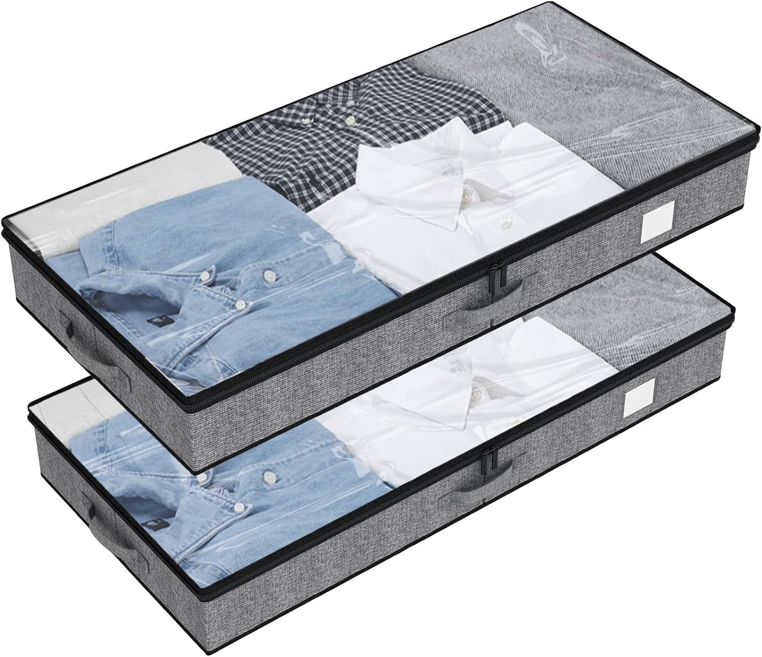 2 Pack Under Bed Storage Containers, Below 4.5 Inches Low Profile ...