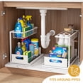 2 Pack Under Sink Organizer, Pull Out 2-Tier Cabinet Baskets, Sliding ...