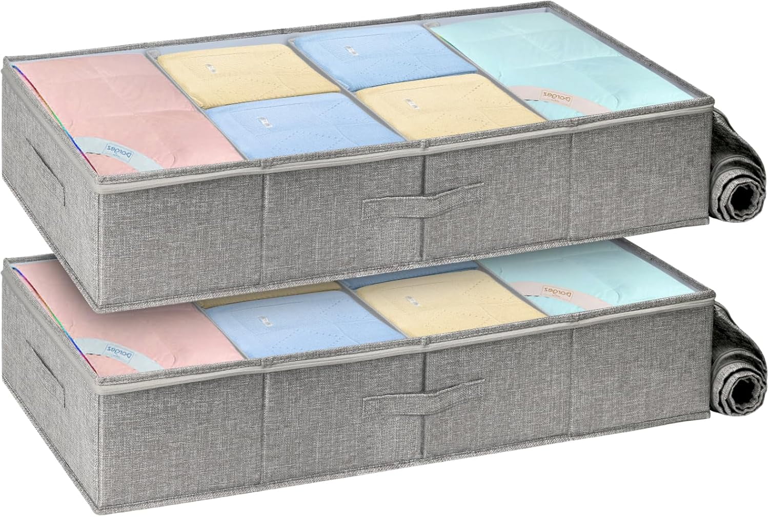 2 Pack Underbed Storage Bins - Adjustable Divider Organizers 31.5x16 ...