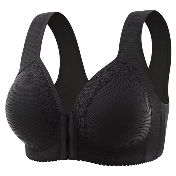 2 Pack Underwire Bras for Women Front Closure Lace Edge Strong Support ...