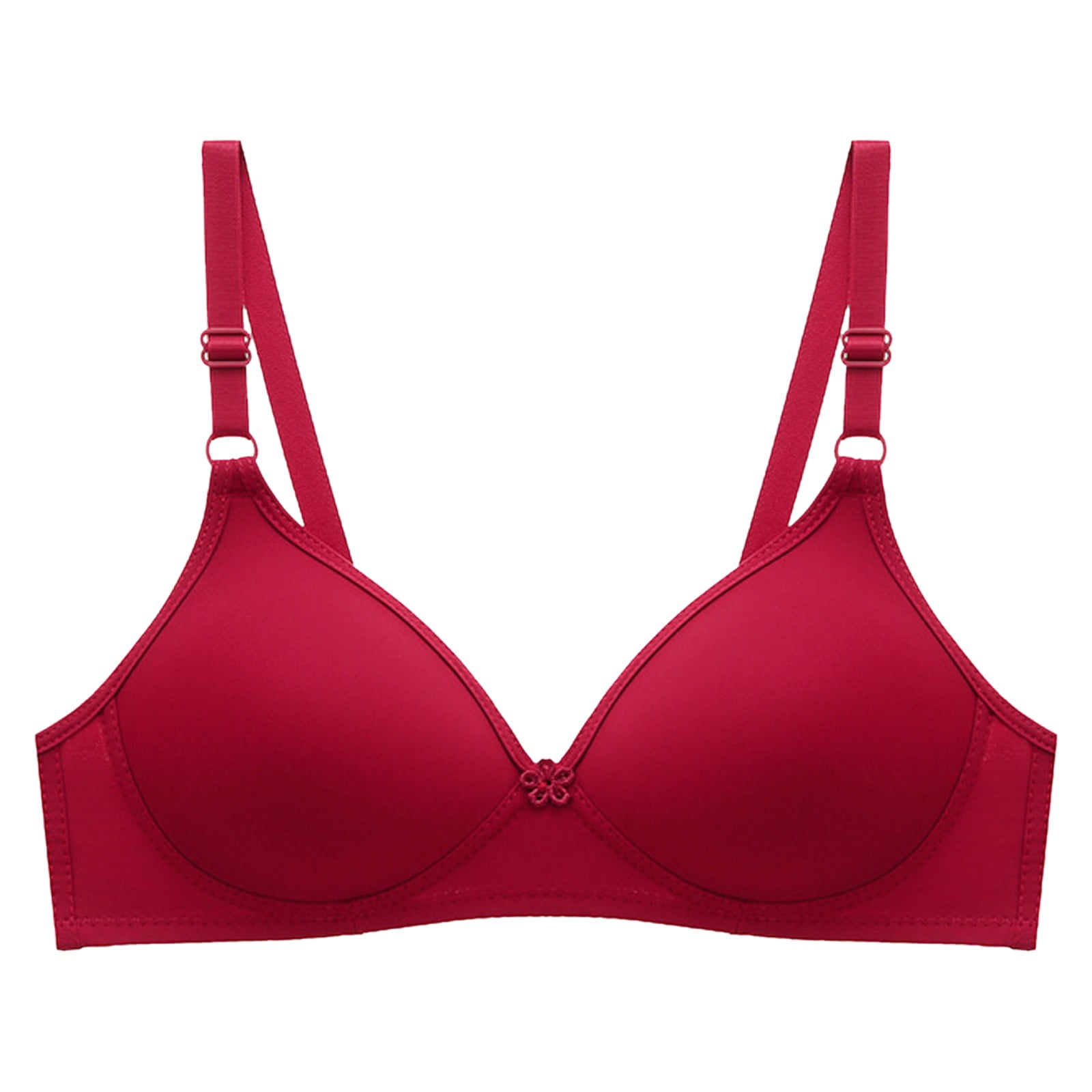 2 Pack Underwire Bras for Women Solid Mature Wireless Triangle ...