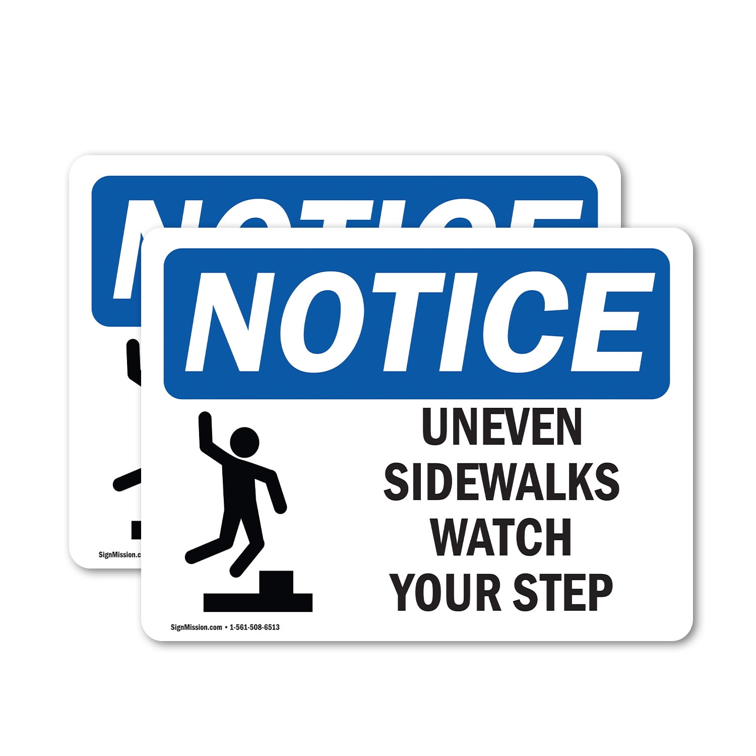 (2 Pack) Uneven Sidewalks Watch Your Step Sign - Walmart.com