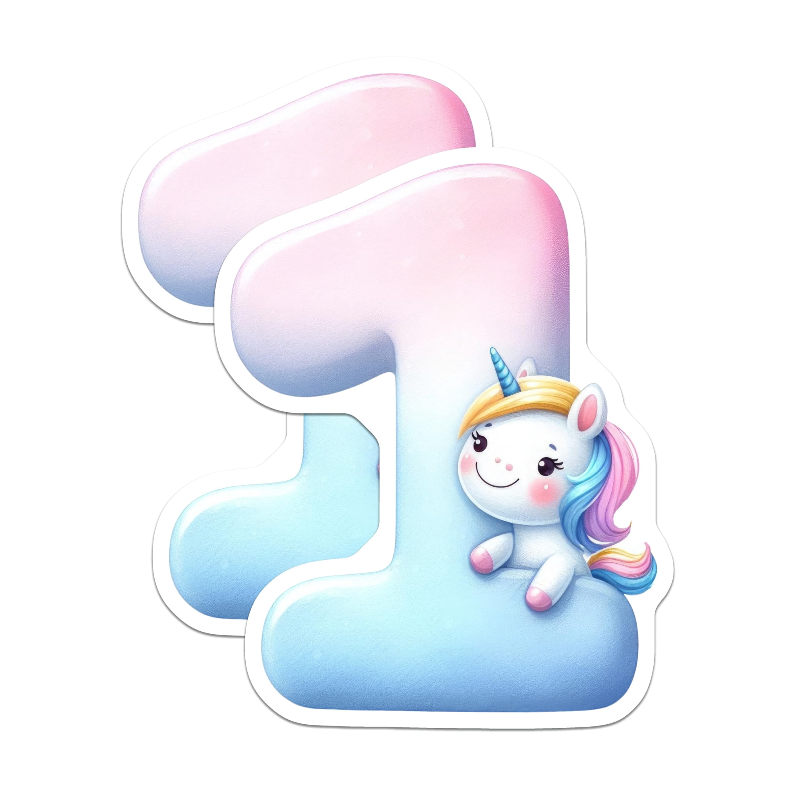(2 Pack) Unicorn Number One Magnets - First Birthday - Rainbow Unicorn ...