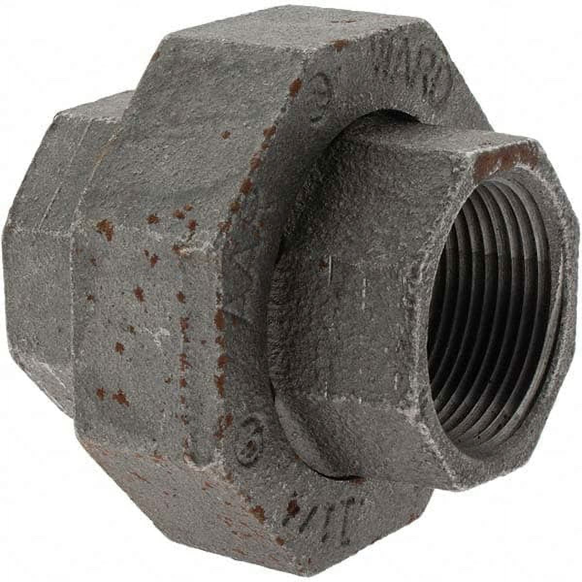 2 Pack Union: 1-1/4" Malleable Iron, Black Finish, Class 300 - Walmart.com