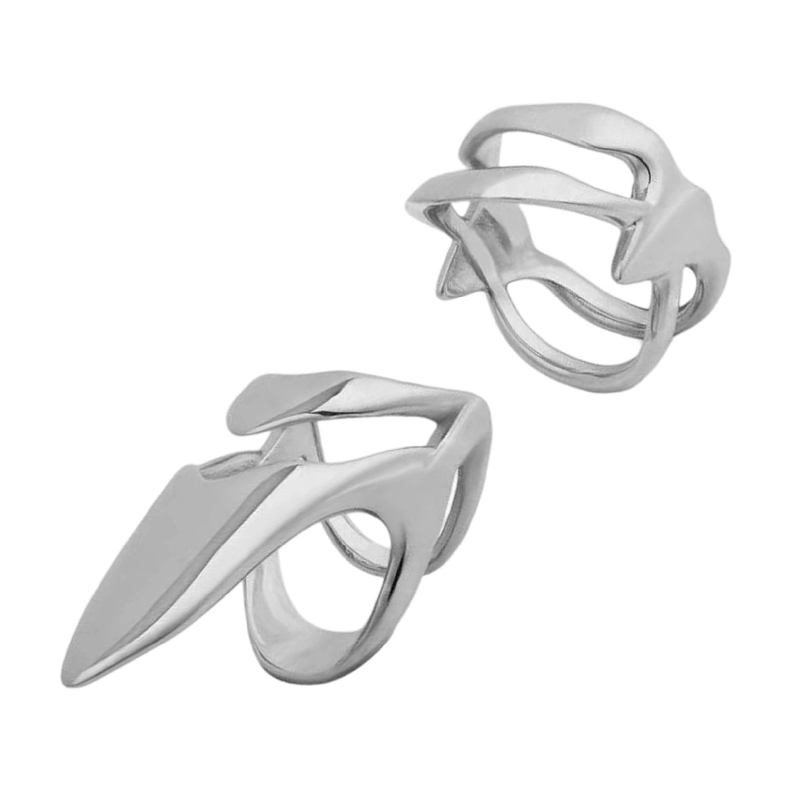 2 Pack Unique Nails Rings Shape Statement Jewelry Fingertip Nails Art ...