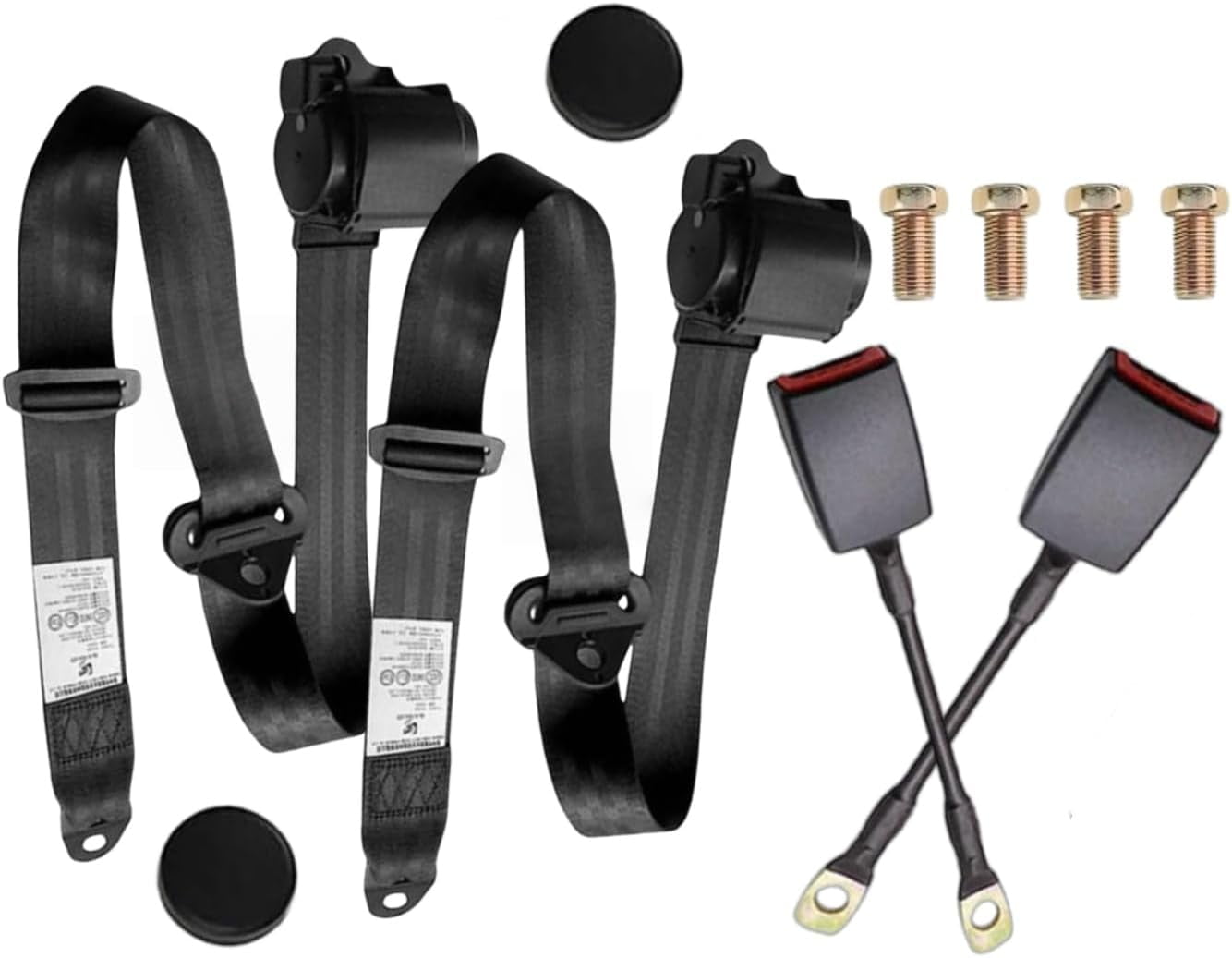 2-Pack Universal 3-Point Seat Belt Pad Set - Adjustable & Retractable ...