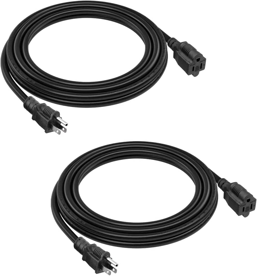 2-Pack Universal AC Power Cord for LCD TVs, Computers, Printers, and ...
