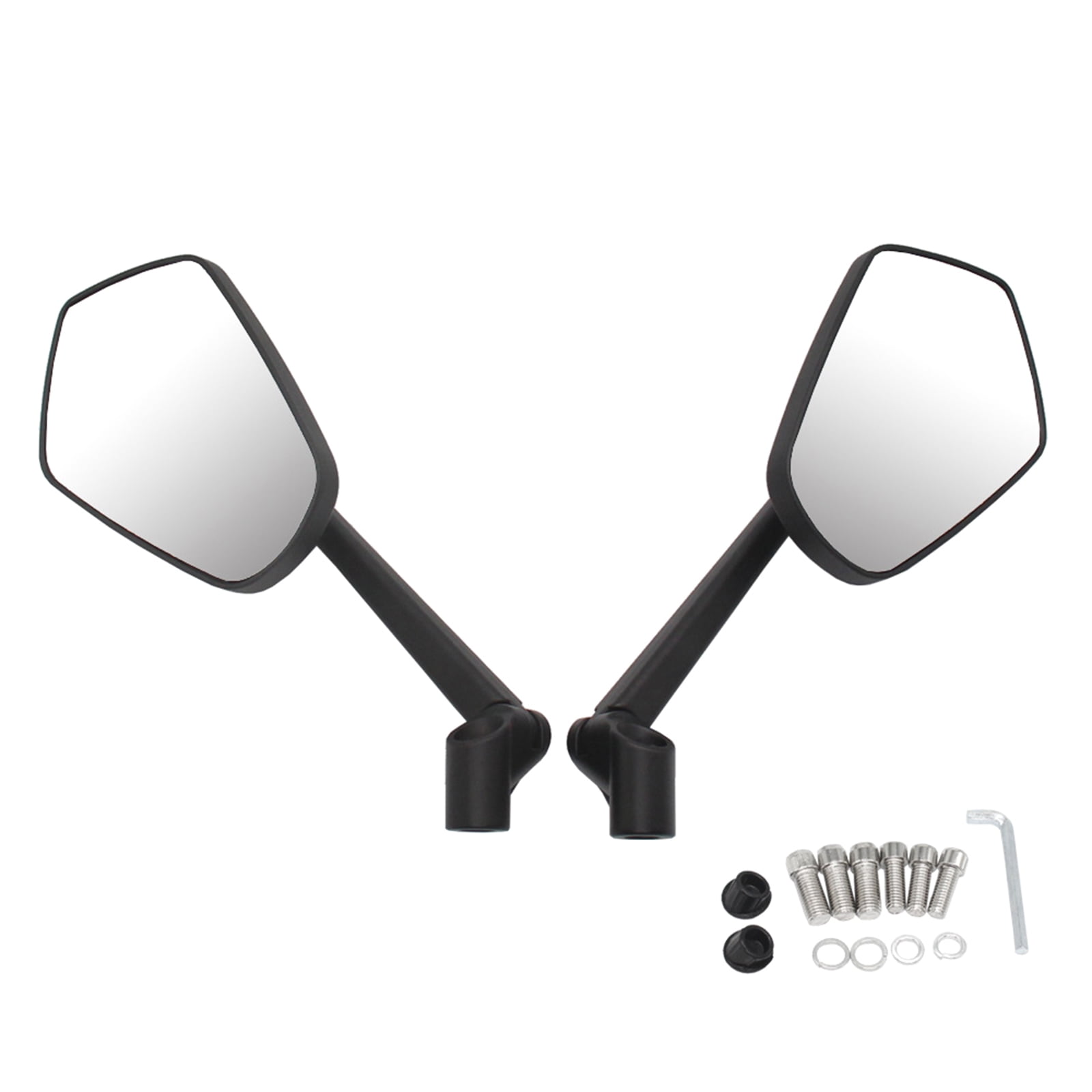 2 Pack Universal Bar End Rear Mirrors Adjustable Motorcycle Scooters ...