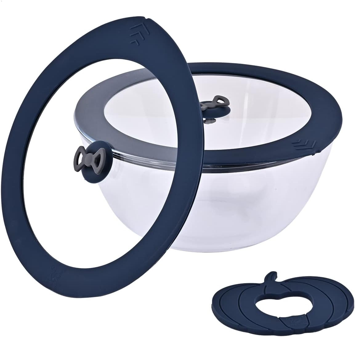 2 Pack Universal Cookware Glass Bowl Lid Silicone Glass Storage Cover ...