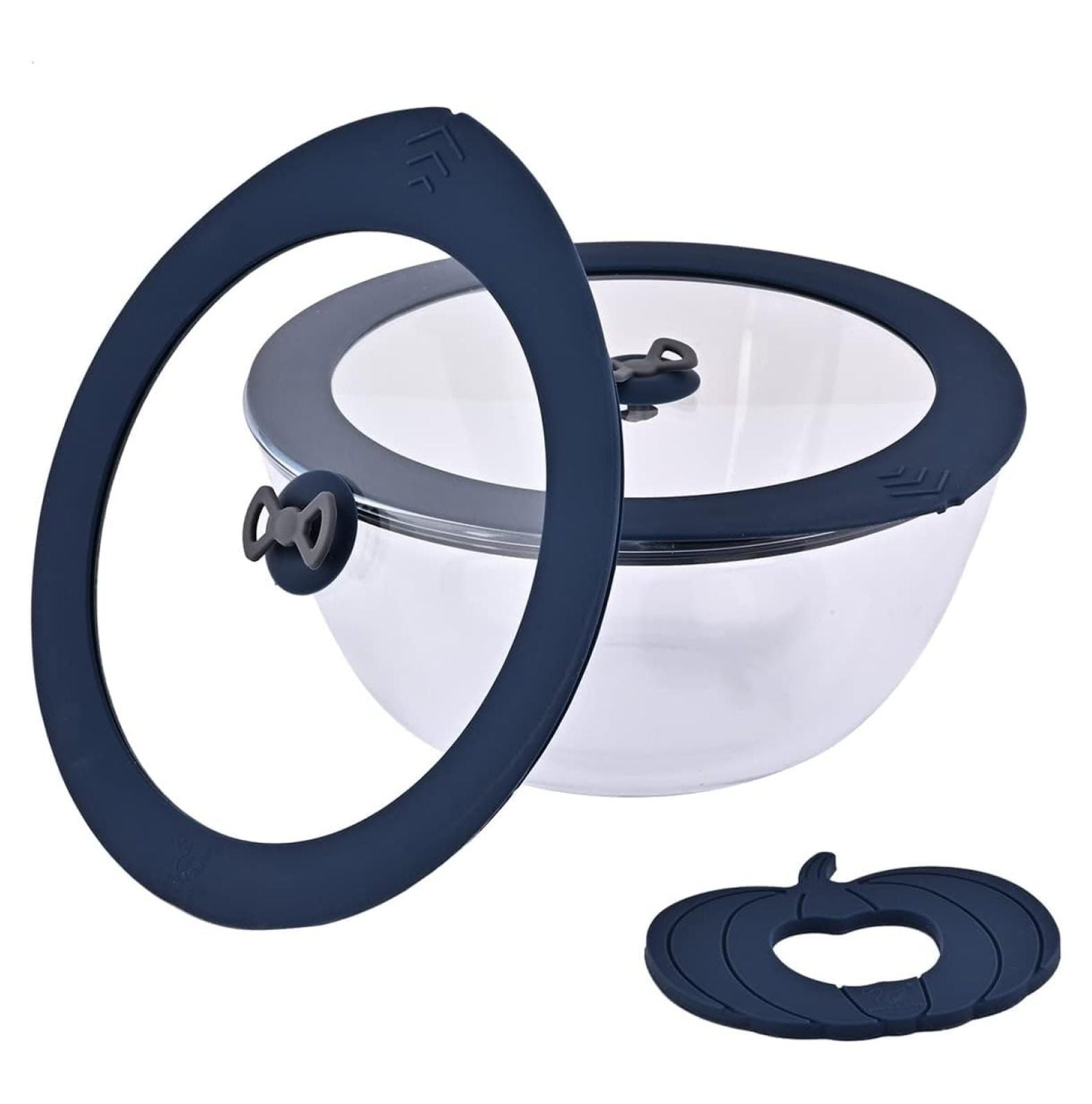 2 Pack Universal Cookware Glass Bowl Lid Silicone Glass Storage Cover ...