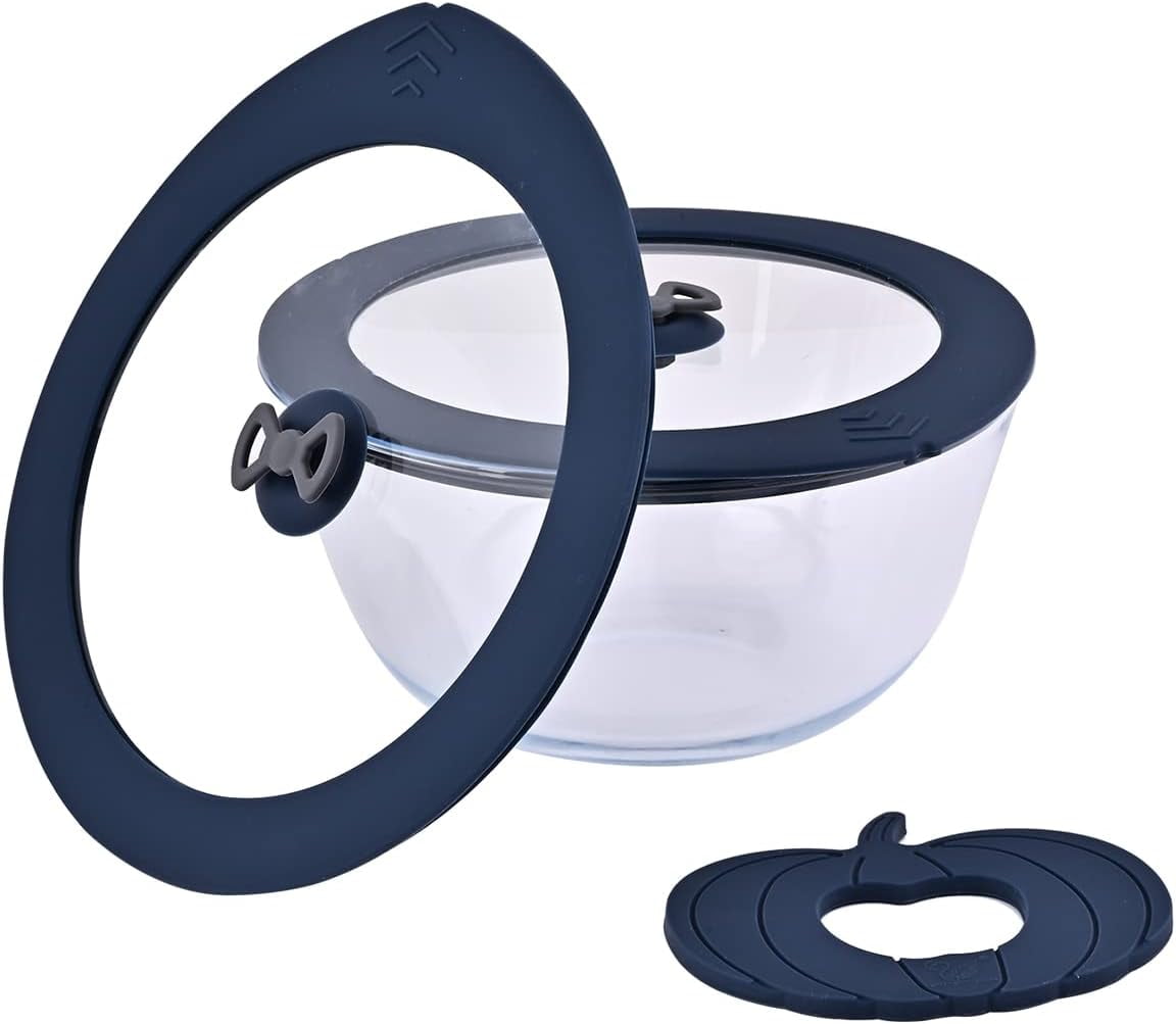 2 Pack Universal Cookware Glass Bowl Lid Silicone Storage Cover ...