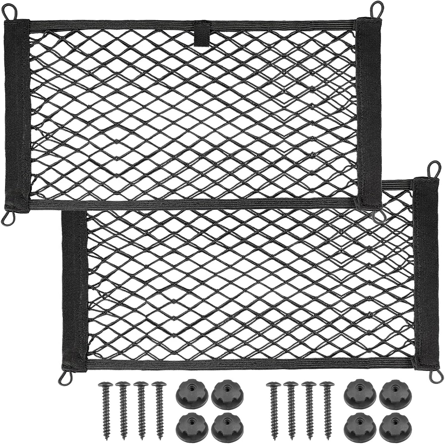 2 Pack Universal Mesh Cargo Net，Stretchable Elastic Automotive Cargo ...