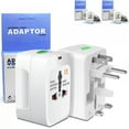 2 Pack Universal Travel Portable Worldwide Power Adapter Converter All in One International Out ...