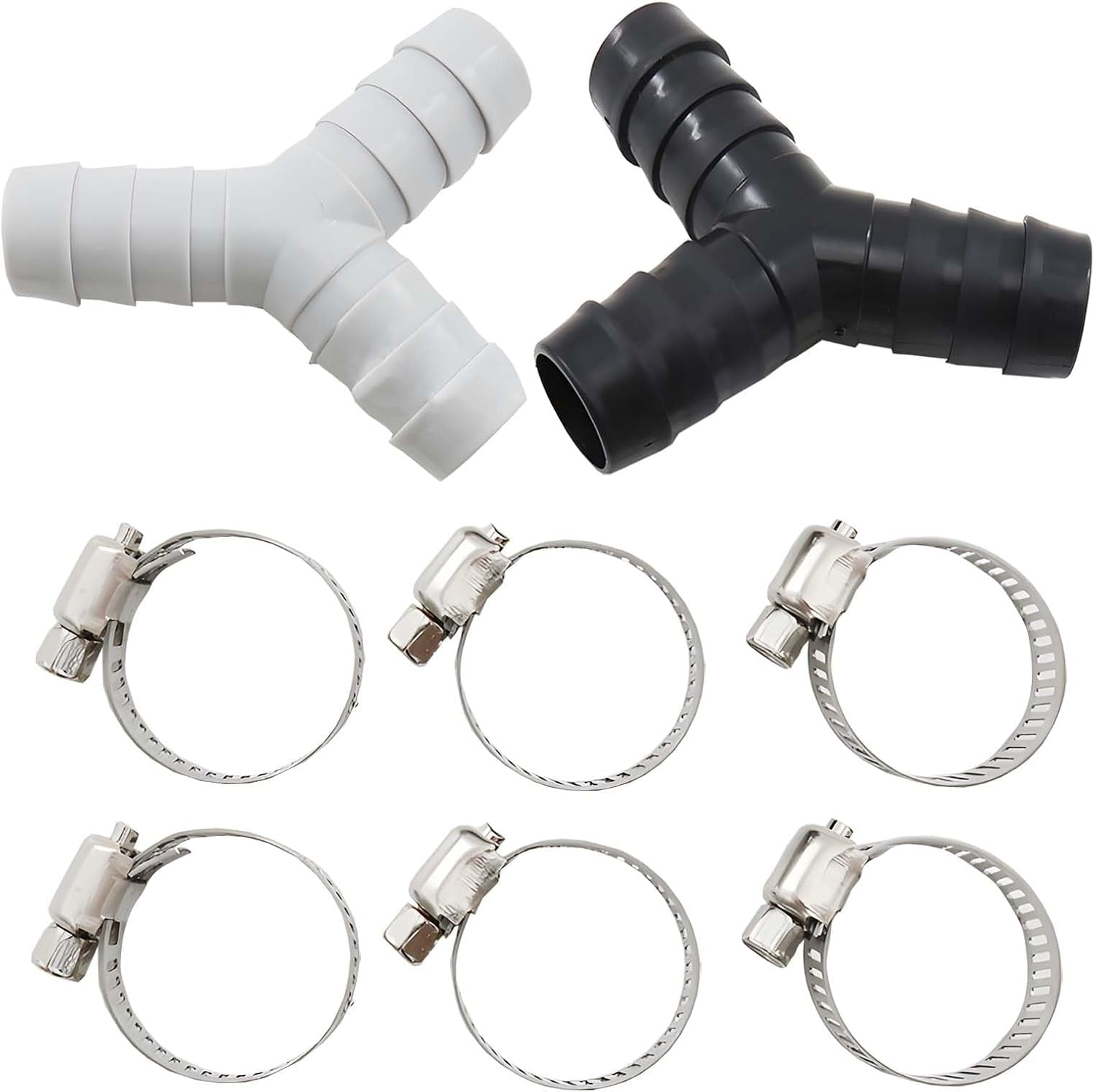 2 Pack Universal Washing Machine Drain Hose Y-Shaped Reducer - Fitting, Hose Splitter, Plastic ...