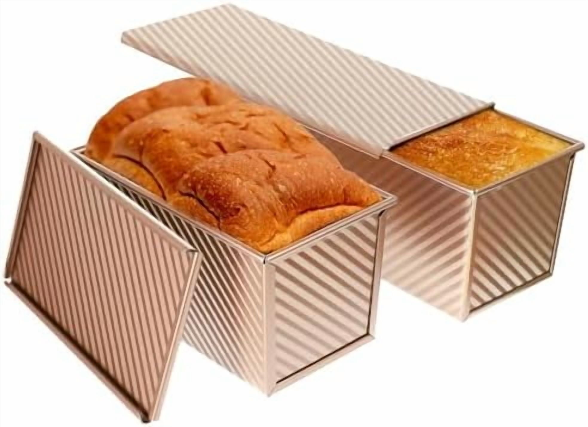2 Pack Upgrade Bread Pans with Lid, 2.2 LB/1LB Capacity Bread Loaf Pan ...
