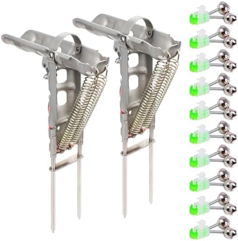 2 Pack Upgraded Automatic Spring Fishing Rod Holder for Ground with ...